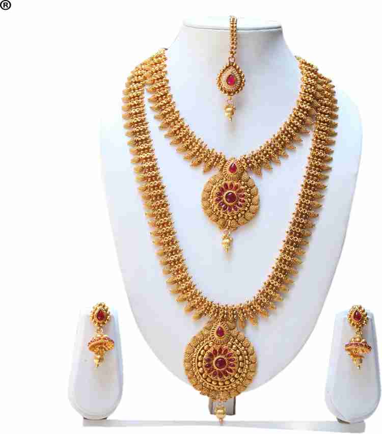 Ethnicking Crystal Gold plated Gold Jewellery Set Price in India Buy Ethnicking Crystal Gold plated Gold Jewellery Set Online at Best Prices in India Flipkart