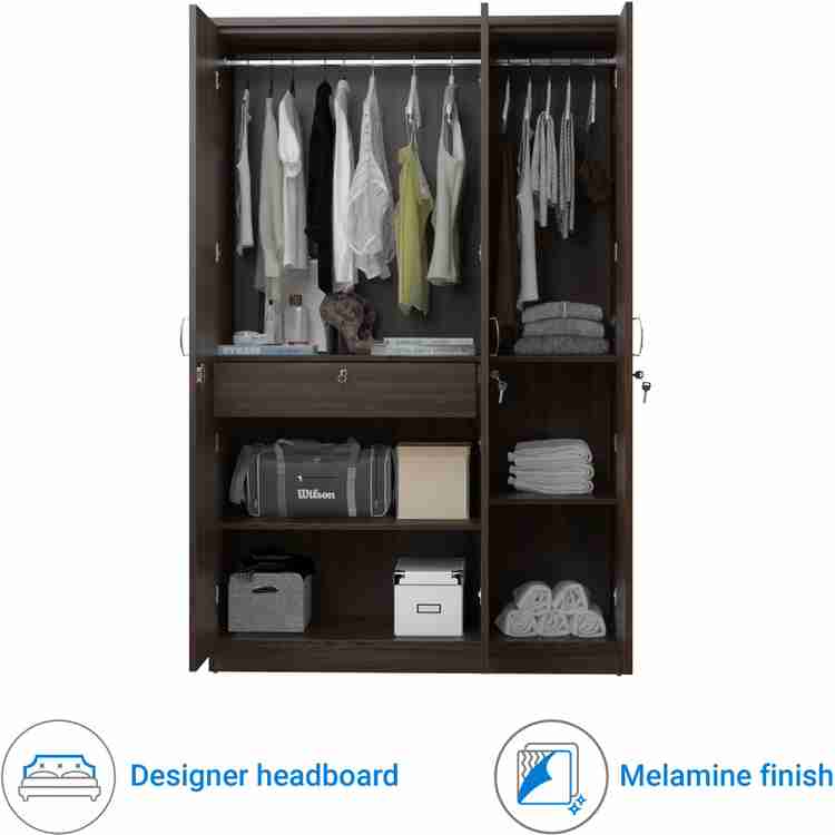 SPACEWOOD Engineered Wood 3 Door Wardrobe Price in India Buy SPACEWOOD Engineered Wood 3 Door Wardrobe online at Flipkart