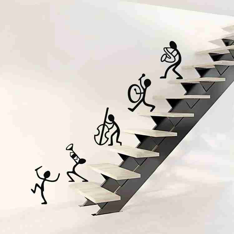 StickMe 120 cm Happy Music Band Doodle Set Of 5 Stair Wall Stickers SM554 Self Adhesive Sticker Price in India Buy StickMe 120 cm Happy Music Band Doodle