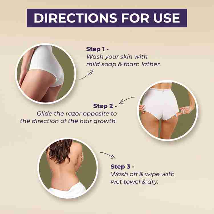Sanfe Bum Hair Removing Razor for women with mid pivot hair removing technology Pack of 2 Reusable With Pure Vitamin C Peach Extracts Smooth finish Easy