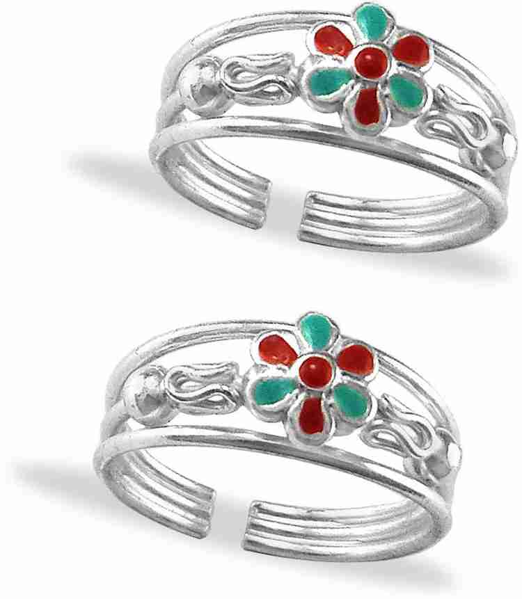 TARAASH Floral 925 Sterling Silver Toe Ring Silver Mettelu For Women Foot Ring Silver Sterling Silver Toe Ring Price in India Buy TARAASH Floral 925 Sterling Silver Toe Ring