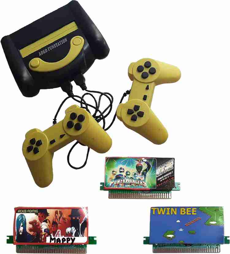 PTCMart fun station Aoko inext in built 8 Bit TV video Game Console with inbuilt games like contra super Mario Bros Double Dragon Duck Hunt Gradius F1 Race etc and 3 cassettes