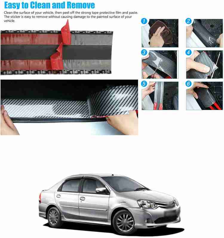 PROEDITION Carbon Fiber Wrap Auto Door Entry Guard Sticker Anti Collision Strip Y238 Matte Glossy Chrome Toyota Etios Side Garnish Price in India Buy PROEDITION Carbon Fiber Wrap Auto Door Entry Guard...