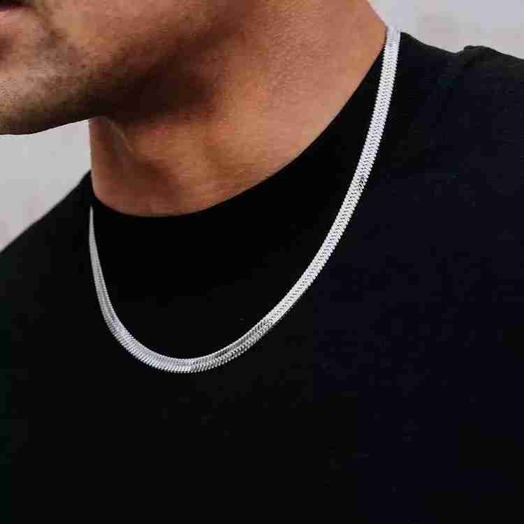 Mens silver choker necklace store