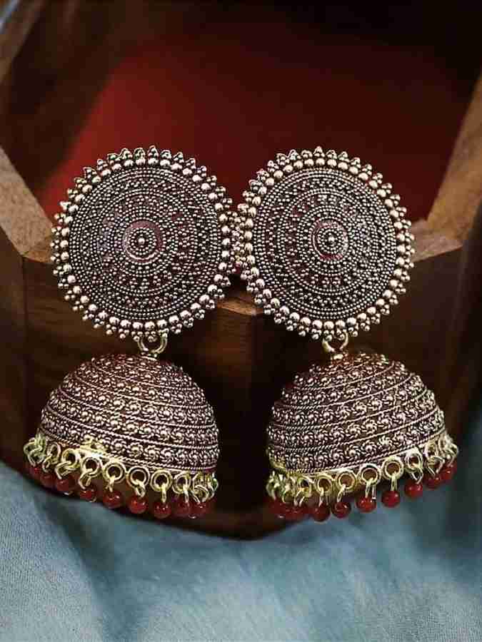 Maroon colour jhumka store