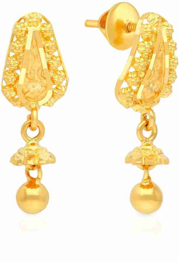 Gold earrings malabar store