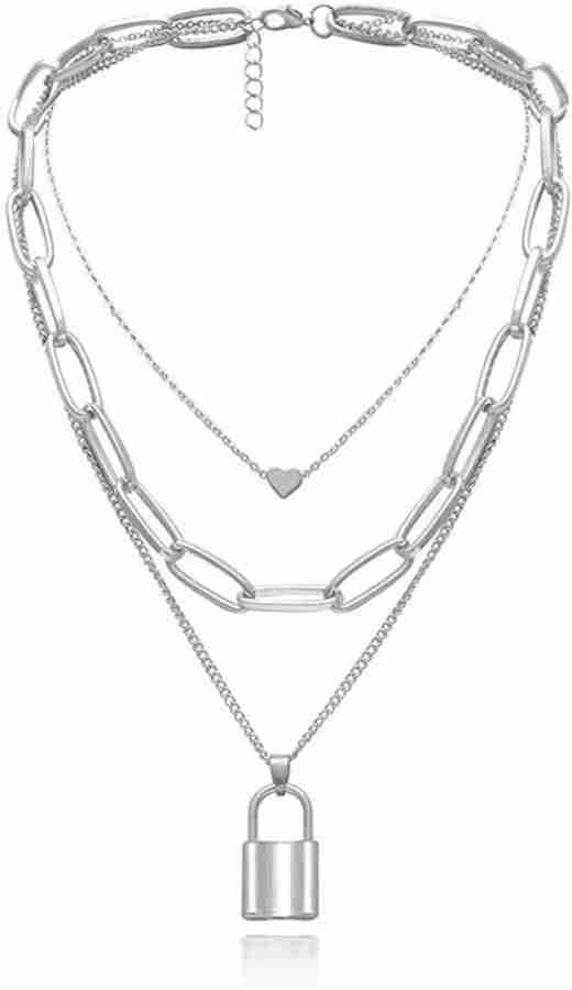 Triple layer necklace silver store