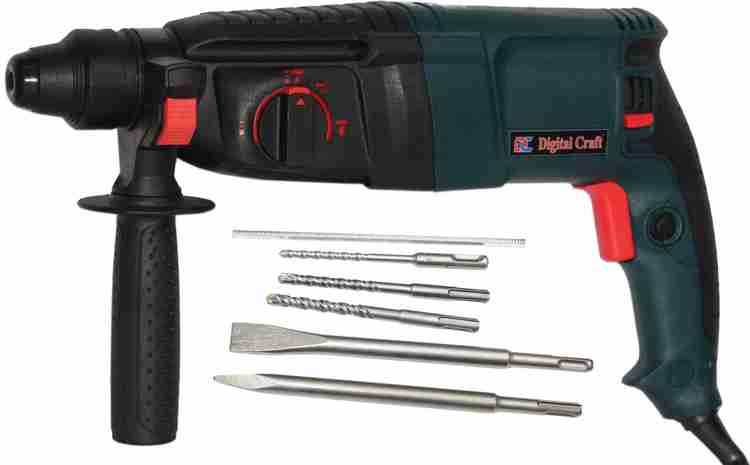 Digital Craft Hammer Drill 26MM Heavy Duty Rotary Hammer Drill Machine 800 watts with 3 mode Blue Pistol Grip Drill Price in India Buy Digital Craft Hammer Drill 26MM Heavy Duty Rotary Hammer Drill Ma...