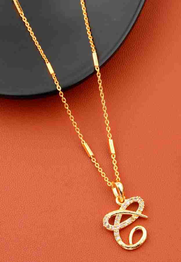 Vraj india C name letter Diamond Pendant locket chain for girls women Gold plated Beads Alloy Metal Pendant Price in India Buy Vraj india C name letter Diamond Pendant locket chain