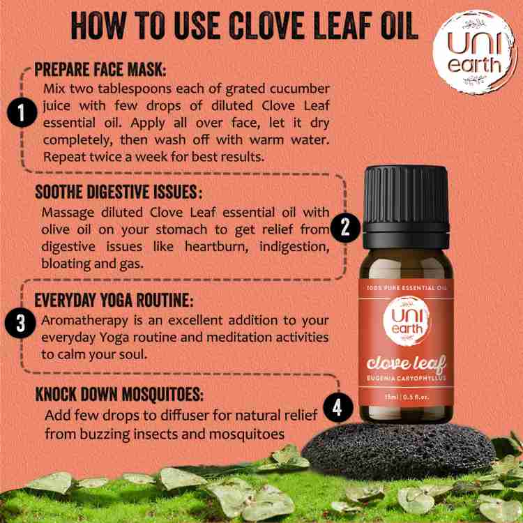 Uniearth 100 Pure Eucalyptus Clove Leaf Essential Oils Combo for Skin and Hair Care Price in India Buy Uniearth 100 Pure Eucalyptus Clove Leaf Essential Oils Combo for Skin