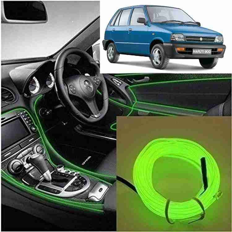 After cars EL Wire Car Interior Light with Adapter 5 Meter Green For Maruti Suzuki 800 Car Fancy Lights Price in India Buy After cars EL Wire Car Interior Light with