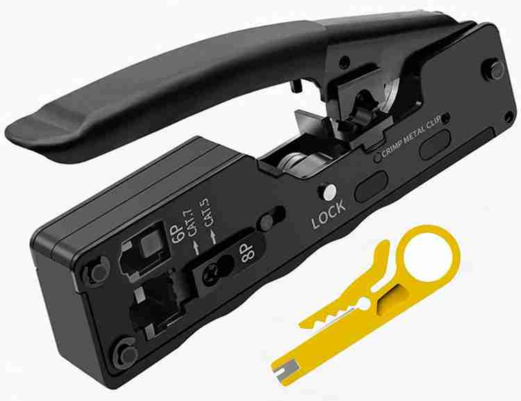 spincart Crimping Tool CAT6a CAT7 Pass Through Crimper for RJ45 RJ12 RJ11 Regular and CAT5 5e Manual Crimper Price in India Buy spincart Crimping Tool CAT6a CAT7 Pass Through Crimper for RJ45
