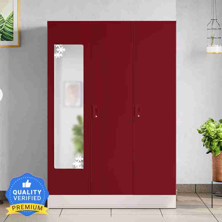 Godrej Interio Slimline 3 Door with Locker Drawer and Star Design Mirror Metal Almirah Price in India Buy Godrej Interio Slimline 3 Door with Locker Drawer and Star Design Mirror Metal