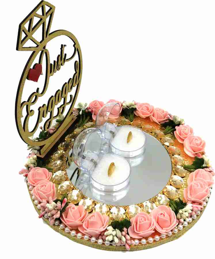 DesiCrafts Engagement Ceremony Decorative thali Ring holder Platter Wood Stoneware Decorative Platter Price in India Buy DesiCrafts Engagement Ceremony Decorative thali Ring holder Platter Wood Stonew...