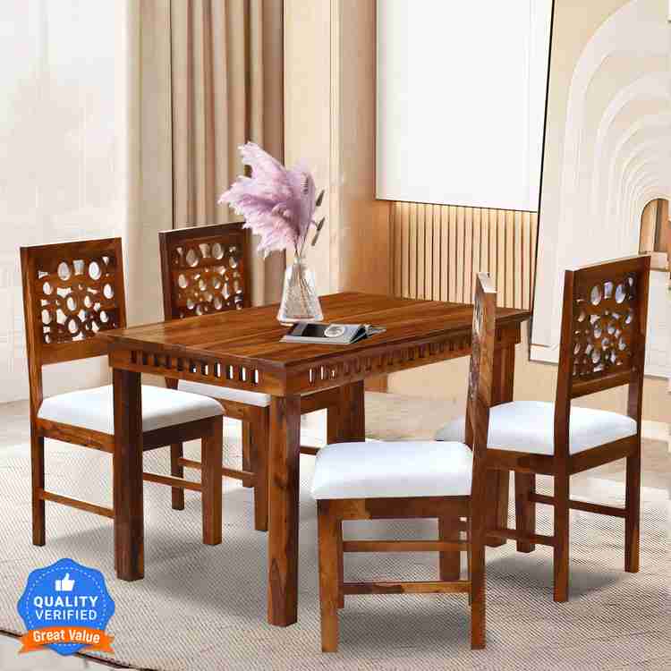 Flipkart Perfect Homes Elegant Dining Table with 4 Chairs for Home Dining Room Sets for Restraunts Solid Wood 4 Seater Dining Set Price in India Buy Flipkart Perfect Homes Elegant