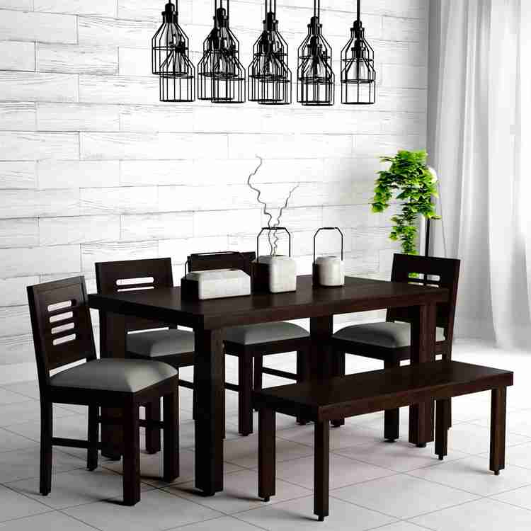 Kendalwood Furniture Premium Dining Room Furniture Wooden Dining Table with 4 Chairs 1 Bench Solid Wood 6 Seater Dining Set Price in India Buy Kendalwood Furniture Premium Dining Room Furniture