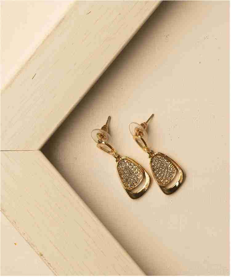 Flipkart Buy Jewelz Jewelz Golden Finish Small Earrings for Women and Girls Alloy Drops Danglers Online at Best Prices in India