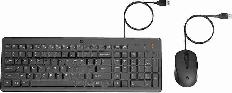 HP 150 Wired Keyboard and Optical Mouse Combo with 1600 DPI 240J7AA Wired USB Desktop Keyboard