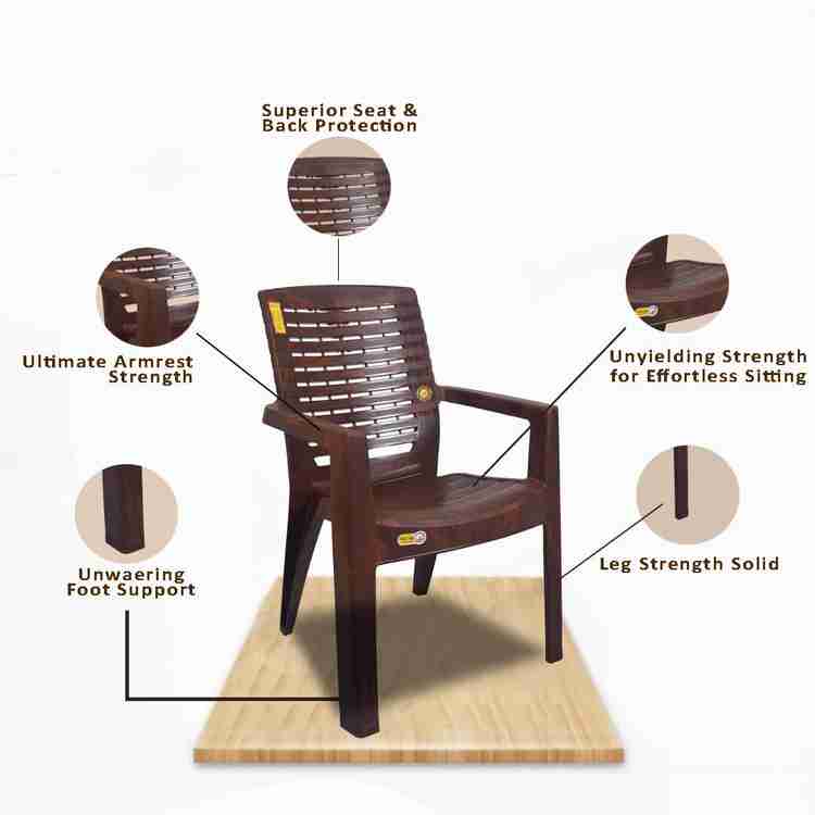 COMFORT Creation High Back Heavy Duty Ortho Chair for Home Office Restaurant Plastic Living Room Chair