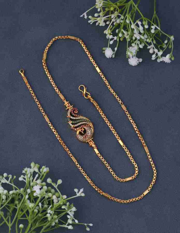 elcetratd MUGAPPU THALI CHAIN Diamond Gold plated Plated Alloy Chain Price in India Buy elcetratd MUGAPPU THALI CHAIN Diamond Gold plated Plated Alloy Chain Online at Best Prices in India Flipkart