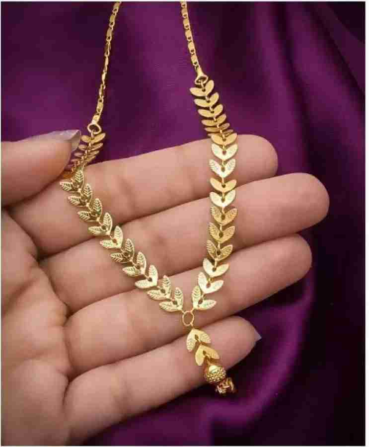 RAMDEV ART FASHION JEWELLERY Designer and Stylish gold Chain For Women and Girls Gold plated Plated Copper Necklace