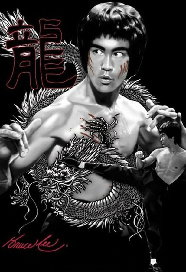 Affiche En Noir Et Blanc De Bruce Lee