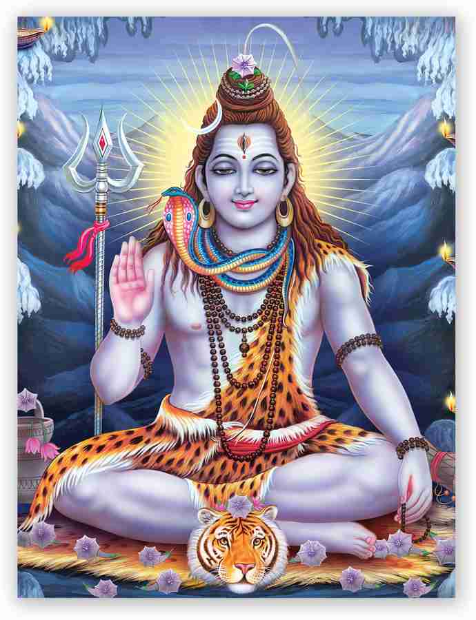 Shankar Bhagwan Poster Hindu God Photo Poster Room Decoration Size 24 X 18 In Fine Art Print Religious posters in India Buy art film design movie music nature and educational