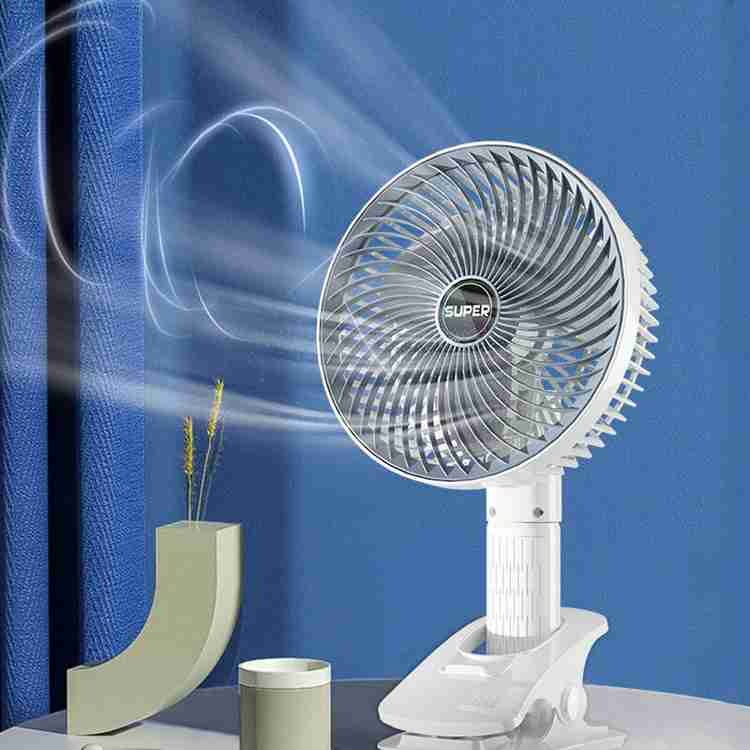 Woomzy Powerful Rechargeable Table Fan with LED Light Table Fan for Home Table Fan High Speed Table Fan For Kitchen 80 mm Energy Saving 3 Blade Table Fan USB Fan Price in India