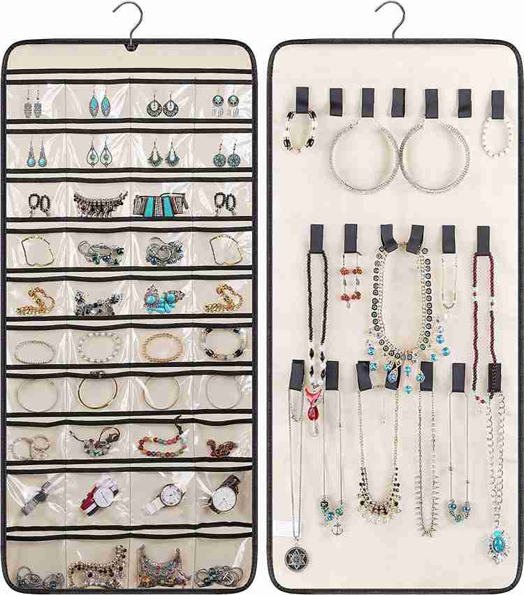 FAB ELLITE Earring Necklace Chain Hanging Jewellery Organiser Accessories PACK OF 1 JEWELLERY Vanity Box Price in India Buy FAB ELLITE Earring Necklace Chain Hanging Jewellery Organiser Accessories PA...