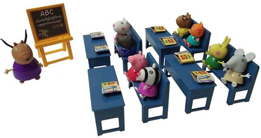 Kiditos Peppa Pig Classroom Madame Gazelle, Peppa Pig and 7 Classmates ...