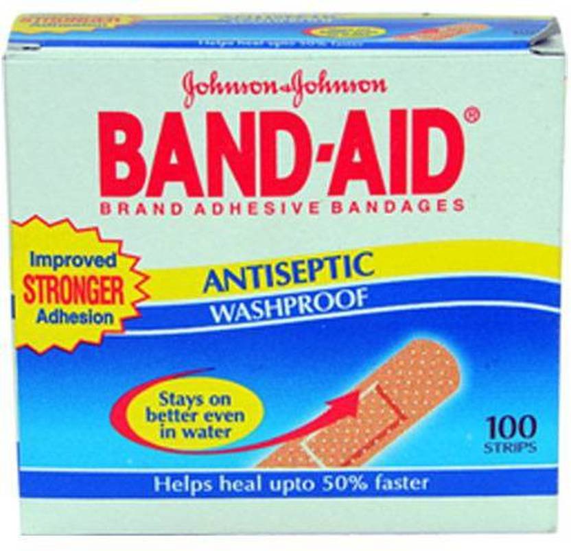 BAND-AID Antiseptic Washproof 100 Strips & 30 Strips Wash Proof Free ...
