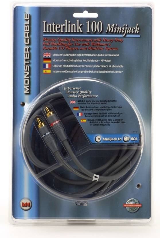 Monster Stereo Audio Cable 6.6 m Foil Shield Interlink 100 RCA-RCA ...