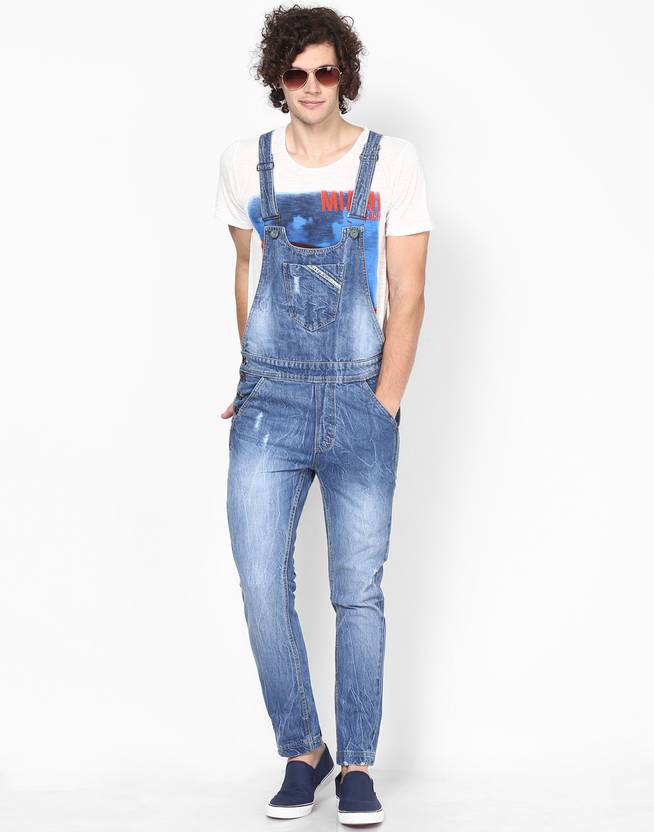 code 61 Men Blue Dungaree - Buy Dark Indigo - Worn In code 61 Men Blue ...