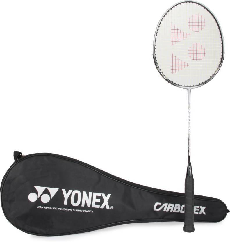 YONEX Carbonex 6000 EX Badminton Racquet With Full Cover Silver, Black Strung Badminton Racquet ...