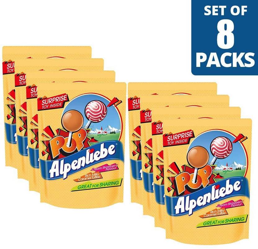 Alpenliebe Pop Lollipop with toy inside, 5 pieces pouch, Set of 8 ...