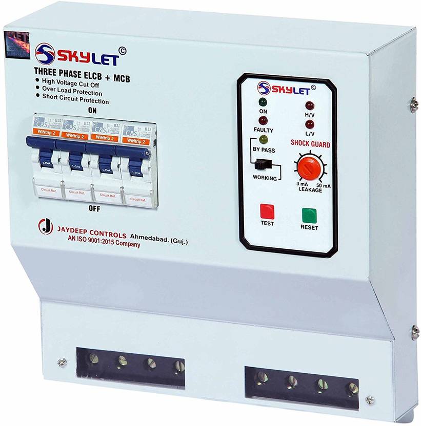 SKYLET Three Phase ELCB + RCCB + ISI Marked 4 pole MCB 63 A with high ...