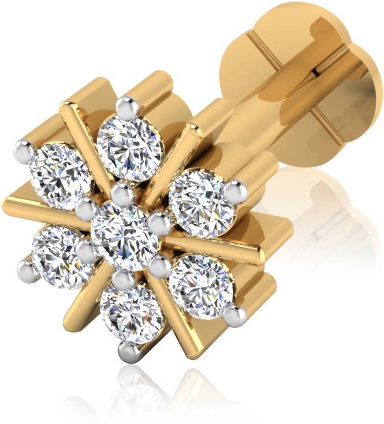 IskiUski The Alyana Diamond Nose Screw 18kt Swarovski Crystal Yellow ...