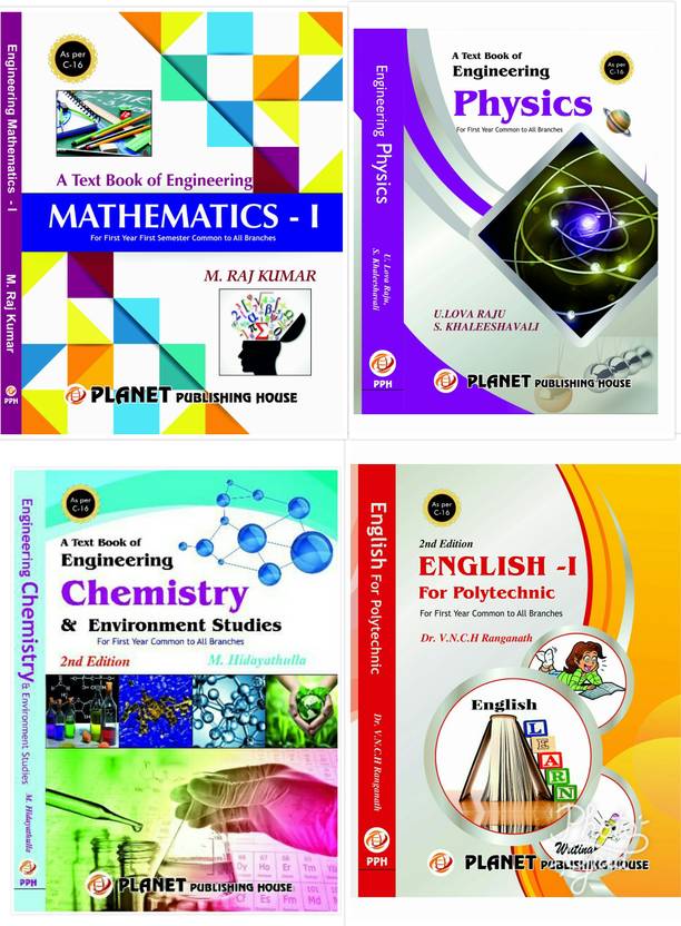1st Year Polytechnic Pack Of 4 Books Mathematics-I Physics-I Chemistry ...