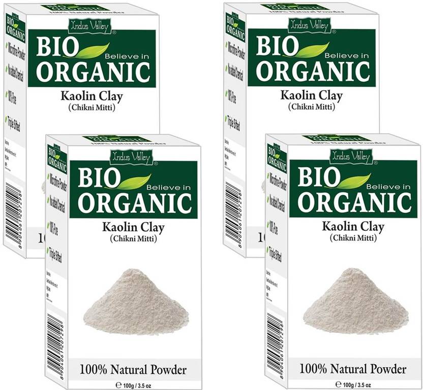 Indus Valley Pure Chikni Mitti (Kaolin Clay) Powder - Pack of 4 - Price ...