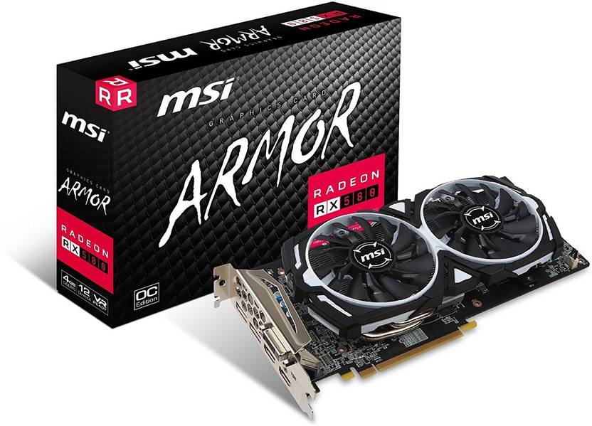 MSI Radeon RX 580 ARMOR 4G OC GDDR5 4 GB AMD/ATI Chipset 256 bit 7000 ...