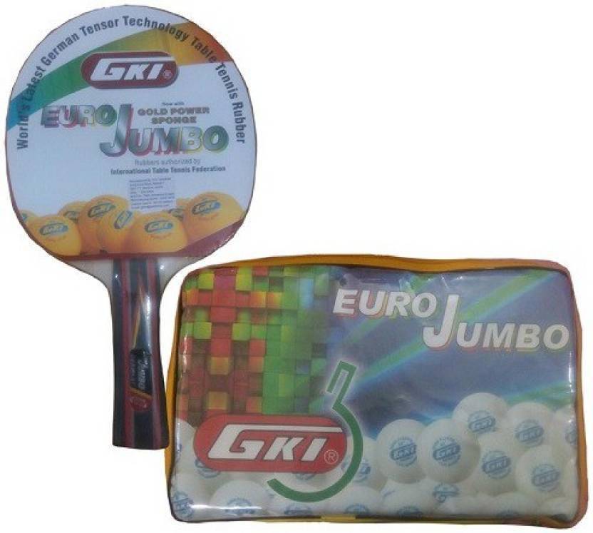 GKI Euro Jumbo With Wooden Case & Tatron Cover Multicolor Table Tennis ...