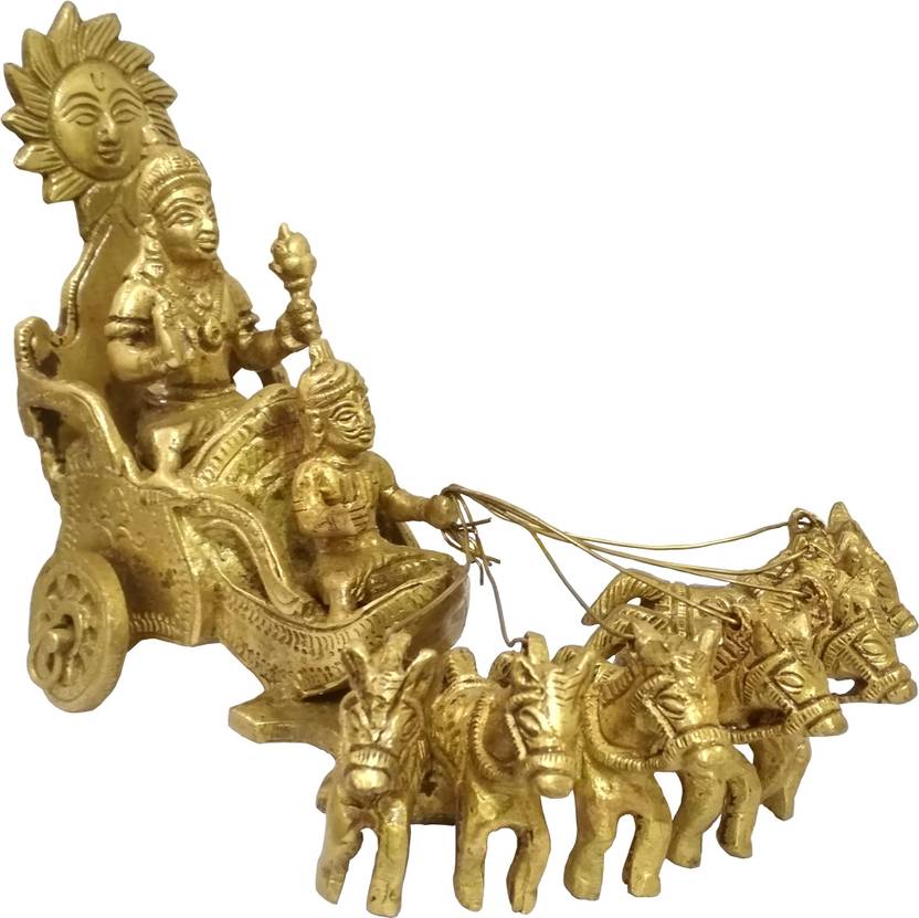 Idos Beautiful The Lord Sun Chariot / Surya Bhagwan Rath Brass Idol, W ...