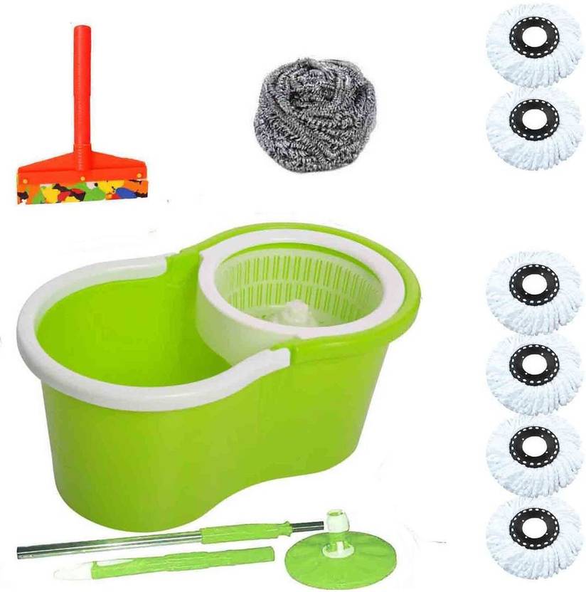 CREZON Magic Spin Cleaner Mop with 6 microfibers with sink wiper with ...