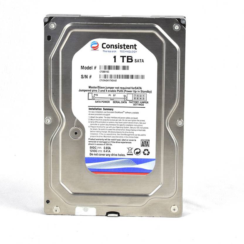 Consistent 1tb 1 TB Desktop Green, Silver SATA Internal Hard Disk Drive ...