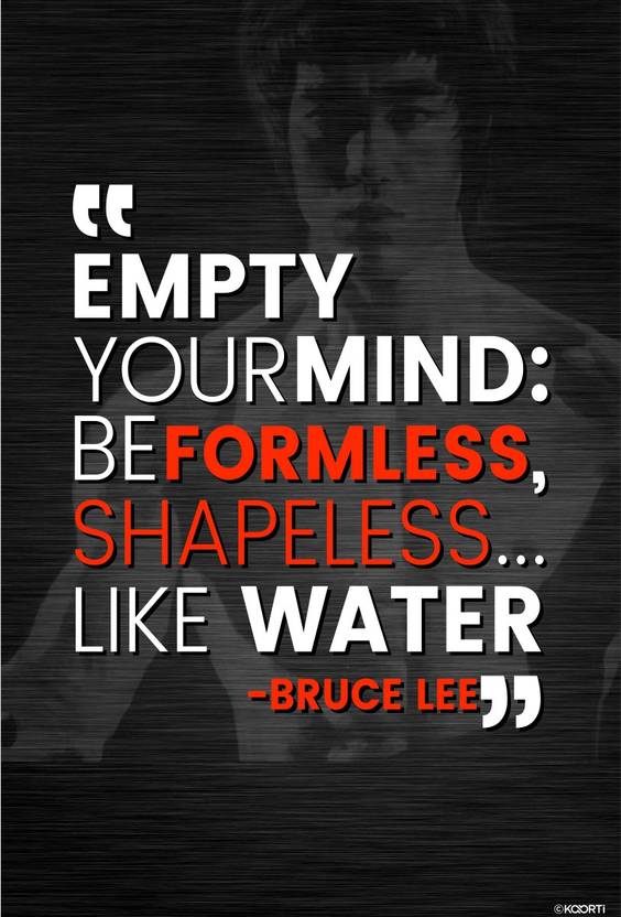 KAARTI Empty your mind. Be formless - Bruce Lee Quote Mini Sticker ...