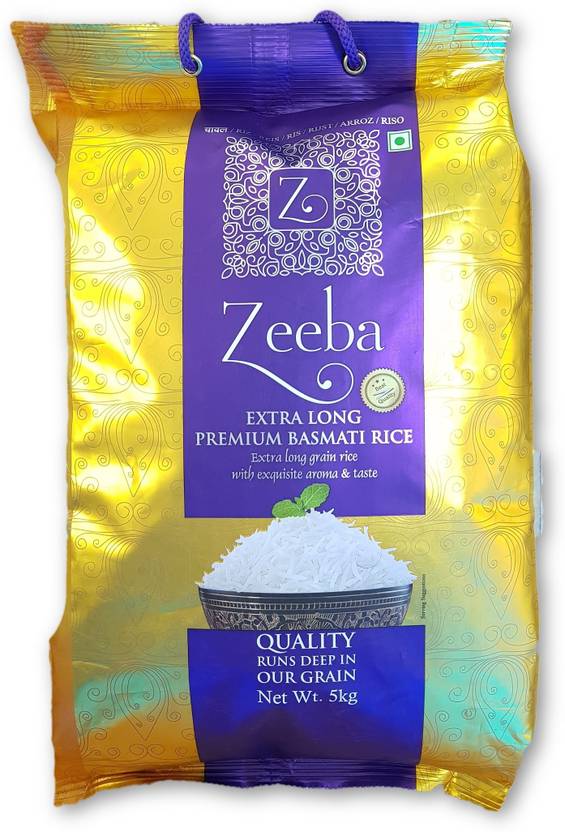 Zeeba Basmati Rice- 5 KG Basmati Rice (Long Grain) Price in India - Buy ...