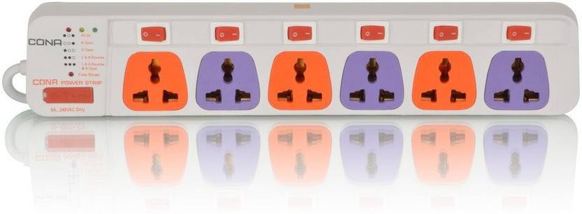 CONA Power strip 6 Socket Extension Boards Price in India - Buy CONA ...
