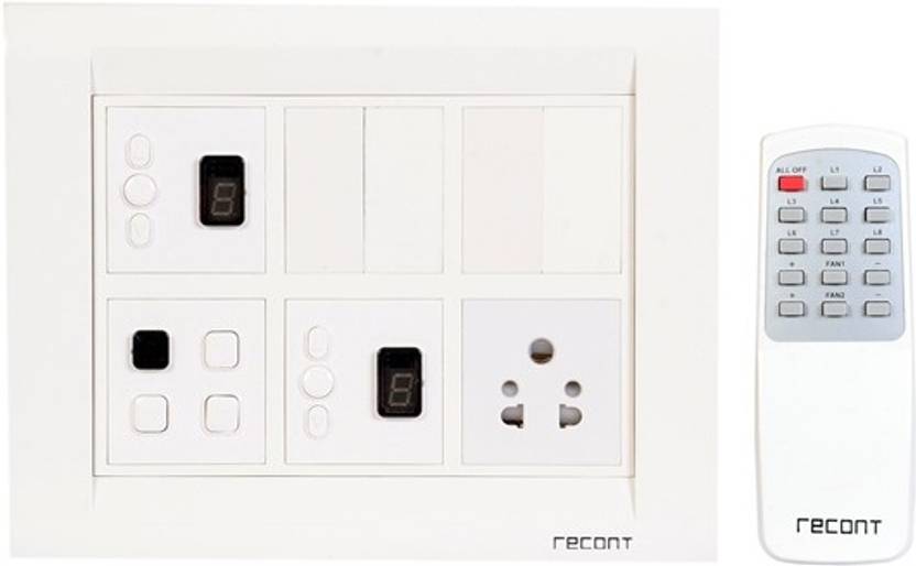 recont Remote Control 12 Module Switch Board for 3 Lights and 2 Fans ...