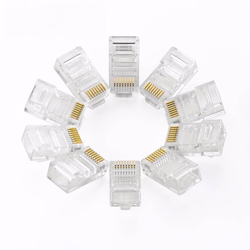 BALRAMA 100pcs RJ45 Connectors Modular 8 Pin Network Cable Plugs RJ-45 ...