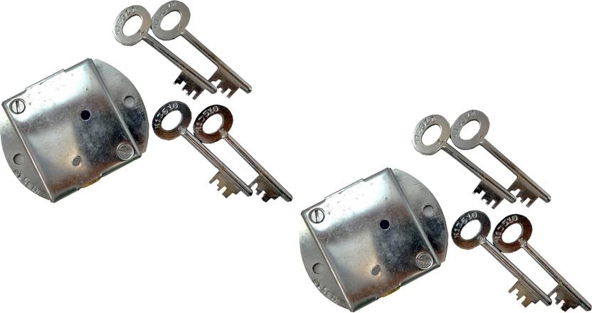 HLI 6 lever Almirah lock with double lock(pack of 2) (round 4 keys ...